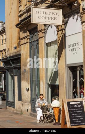 England, Somerset, Bath, Quiet Street and Queen Street, The Historic ...