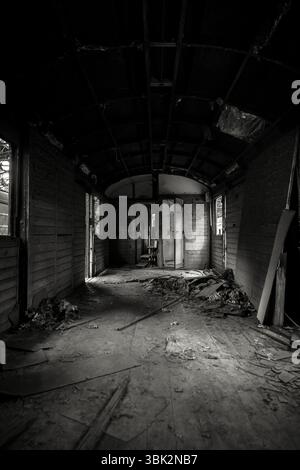 Messy vehicle interior of a train carriage angle shot Stock Photo - Alamy