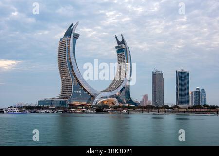 Lusail, Qatar - March 26, 2024: Katara buildings view from Lusail ...