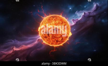 Celestial Inferno — Cosmic Fireball in Deep Space Stock Photo - Alamy