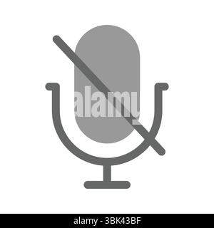Microphone symbol with a line through it, indicating silence Stock ...