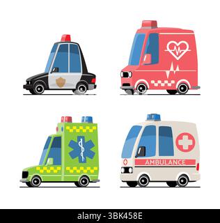 Police Car Clipart Flat Design On White Background Vector Stock Vector ...