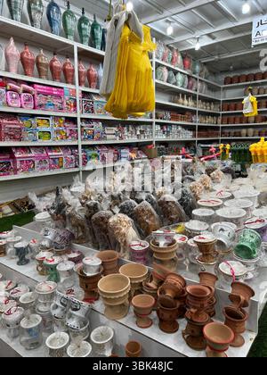 Traditional clay kid's toys in form of different animals on market of ...