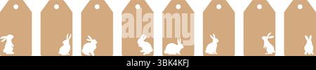 Set of price labels with Easter bunny. Craft paper or cardboard label ...