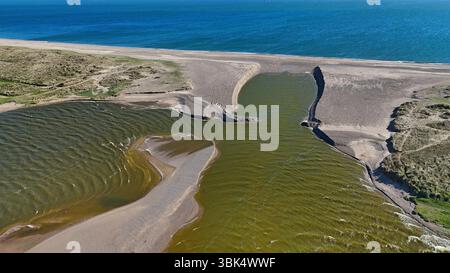 An aerial view of Ireland's largest saltwater lagoon Lady's Island Lake ...
