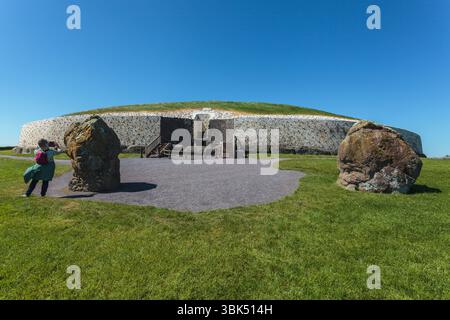 Newgrange, a Neolithic Passage Tomb fronted by white quartz and highly ...