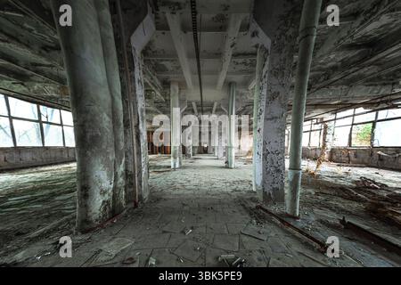 Damaged Roof in Jupiter Factory, Chernobyl Exclusion Zone 2019, angle ...