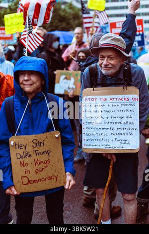 No Kings rally in Constitution Court, Forest Park, Illinois. Saturday ...