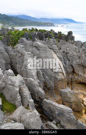 Closeup of pancake rocks in Punakaiki, New Zealand Stock Photo - Alamy