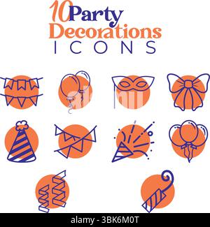 Flags and decoration icons in set collection for design. Celebration ...