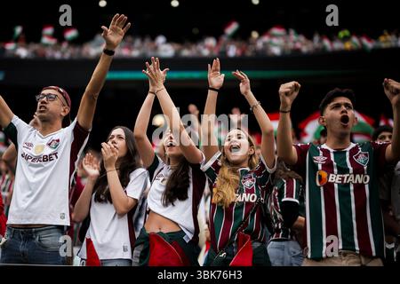 Fans of Fluminense FC show their support at the end of the FIFA Club ...