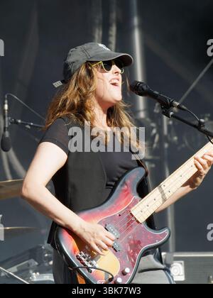 Marie-Pierre Arthur performs on stage at the Francos music festival in ...