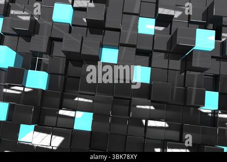 Black cubes. Computer generated 3d render Stock Photo - Alamy