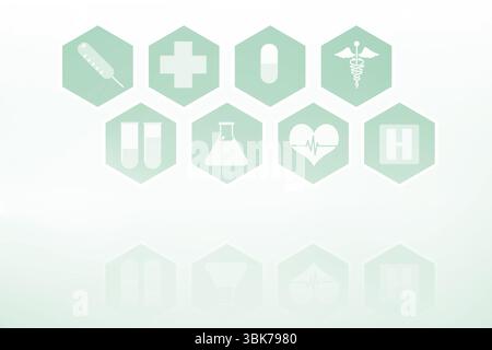 Medical symbols against green backgrounds Stock Photo - Alamy