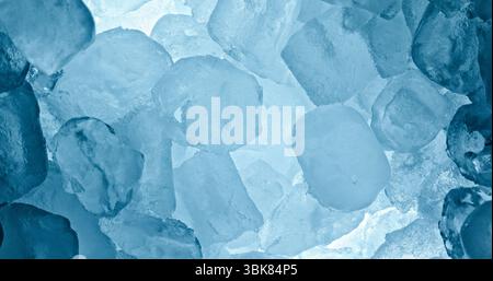 Ice cubes piled up top view as background texture Stock Photo - Alamy