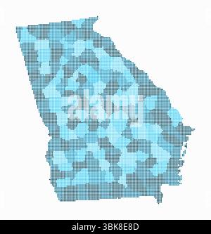 Georgia dotted map. Digital style map of the country on dark background ...
