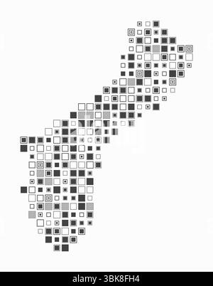 Guam map. Geometric style country outline. Original violet vector ...