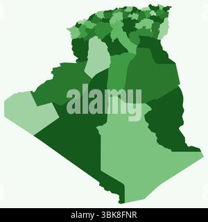 Map of Algeria with regions. Just a simple country border map with ...
