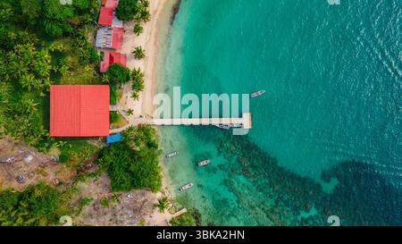 Stunning aerial view of Sapzurro beach in Choco, Colombia, showcasing ...