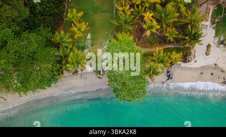Stunning aerial view of Sapzurro beach in Choco, Colombia, showcasing ...