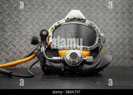Close up photo of commercial diving helmet Stock Photo - Alamy
