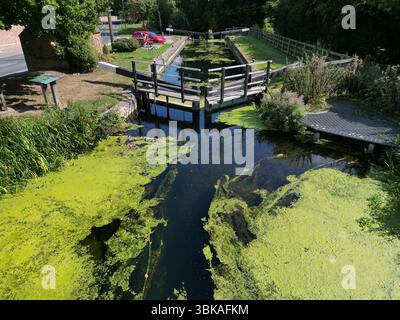 Wansford Lock part of the Driffield Navigation Canal. victorian manmade ...