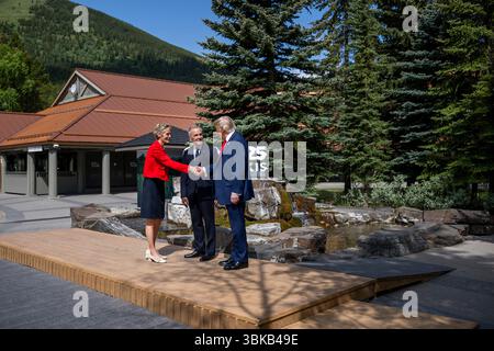 Prime Minister Mark Carney looks on during a cabinet swearing in ...