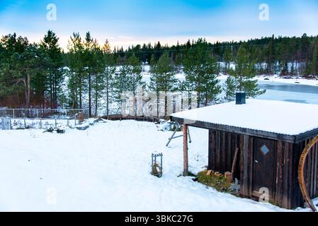 Log Cabin in Arctic Lapland Stock Photo - Alamy
