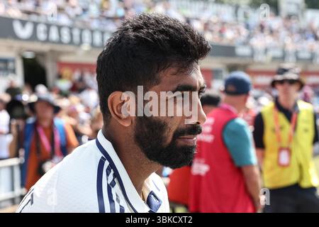 Jasprit Bumrah of India during the 1st Rothesay Test Match Day 2 ...