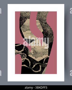 Abstract pattern, organic shapes, curves, Lines. Contemporary modern ...