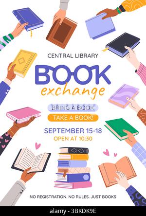 Book exchange vertical poster Stock Vector Image & Art - Alamy