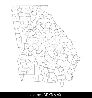 Georgia, GA - detailed political map of US state. Administrative map ...