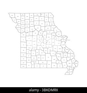 Missouri, MO - detailed political map of US state. Administrative map ...