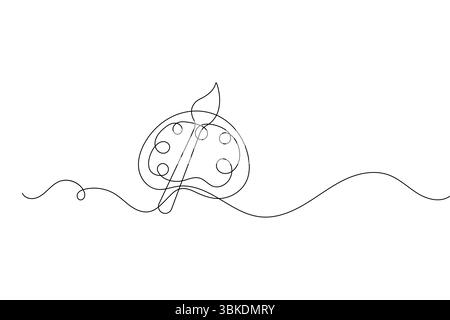 Paint palette brush icon continuous one line drawing outline vector ...