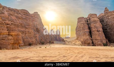 The panoramic Ashar Valley showcases the amazing sandstone rock ...