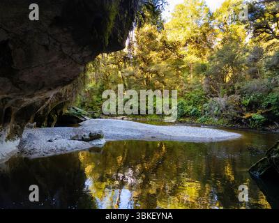 Aerial photograph of Moria Gate, an arch on the Opara River near ...