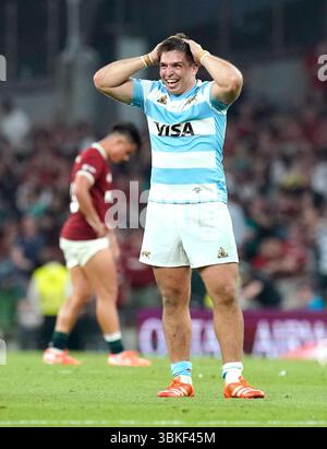 Marcus Smith of the Lions celebrates after scoring a try during the ...