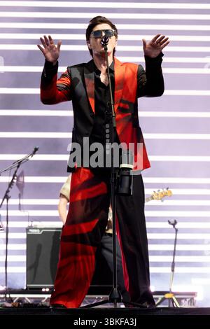 Thetford, UK, 20 June, 2025. The Script in concert. Pictured left to ...