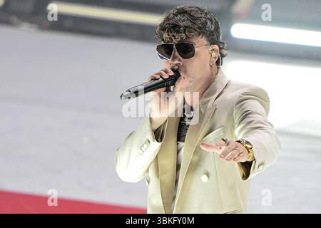 Buenos Aires (20th Jun 2025). Spaniard trap singer Quevedo. Buenas Noches Latam Tour 2025 ...