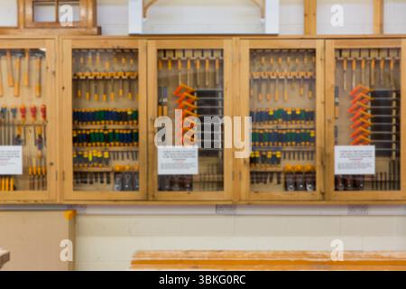 Woodworking workshop displaying tools for carpentry and diy projects ...