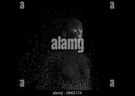 3D composite illustration of pixelated woman Stock Photo - Alamy