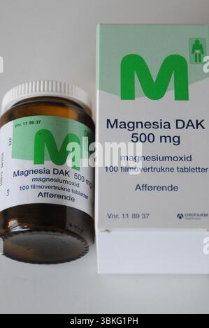 Kastrup/Amager/Copenhagen/ Denmark/21 JUNE 2025/.Magnesia dak 500 mg ...