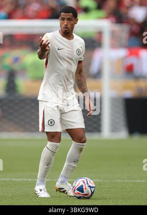 Levi Colwill of Chelsea FC reacts during the FIFA Club World Cup final ...