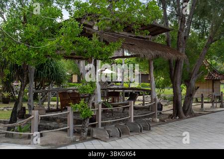Table in a pavilion surrounded by trees Stock Photo - Alamy