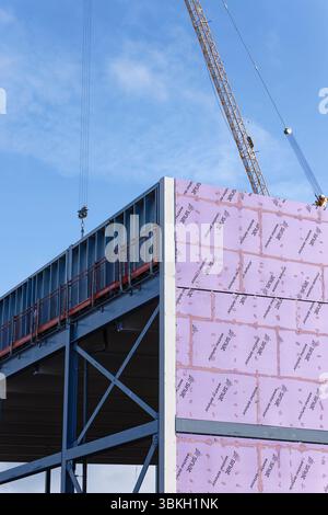 Steel skeleton frame erection, secondary framing steel SFS installation ...