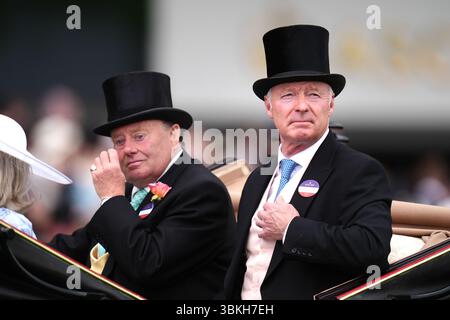 Comedian Rory Bremner (right) and Trainer Nicky Henderson arrive by ...