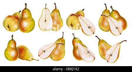 Set of colorful fresh pears Stock Photo - Alamy