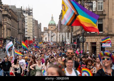 Edinburgh Pride, 2025. A colourful display of people marching through ...