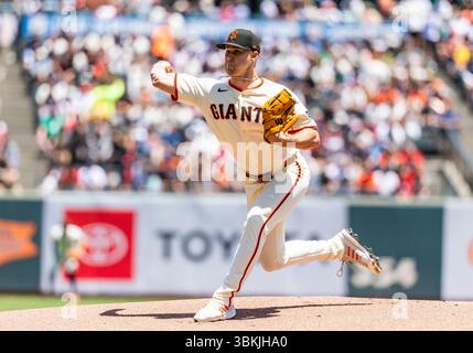 San Francisco Giants pitcher Landen Roupp throws against the Arizona ...