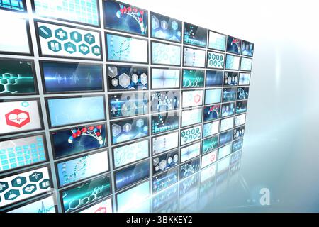 Digitally generated screen collage showing business images Stock Photo ...